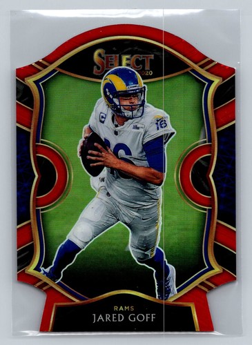 Jared Goff 2020 Panini Select #13 Red Prizm Die Cut Los Angeles Rams ...
