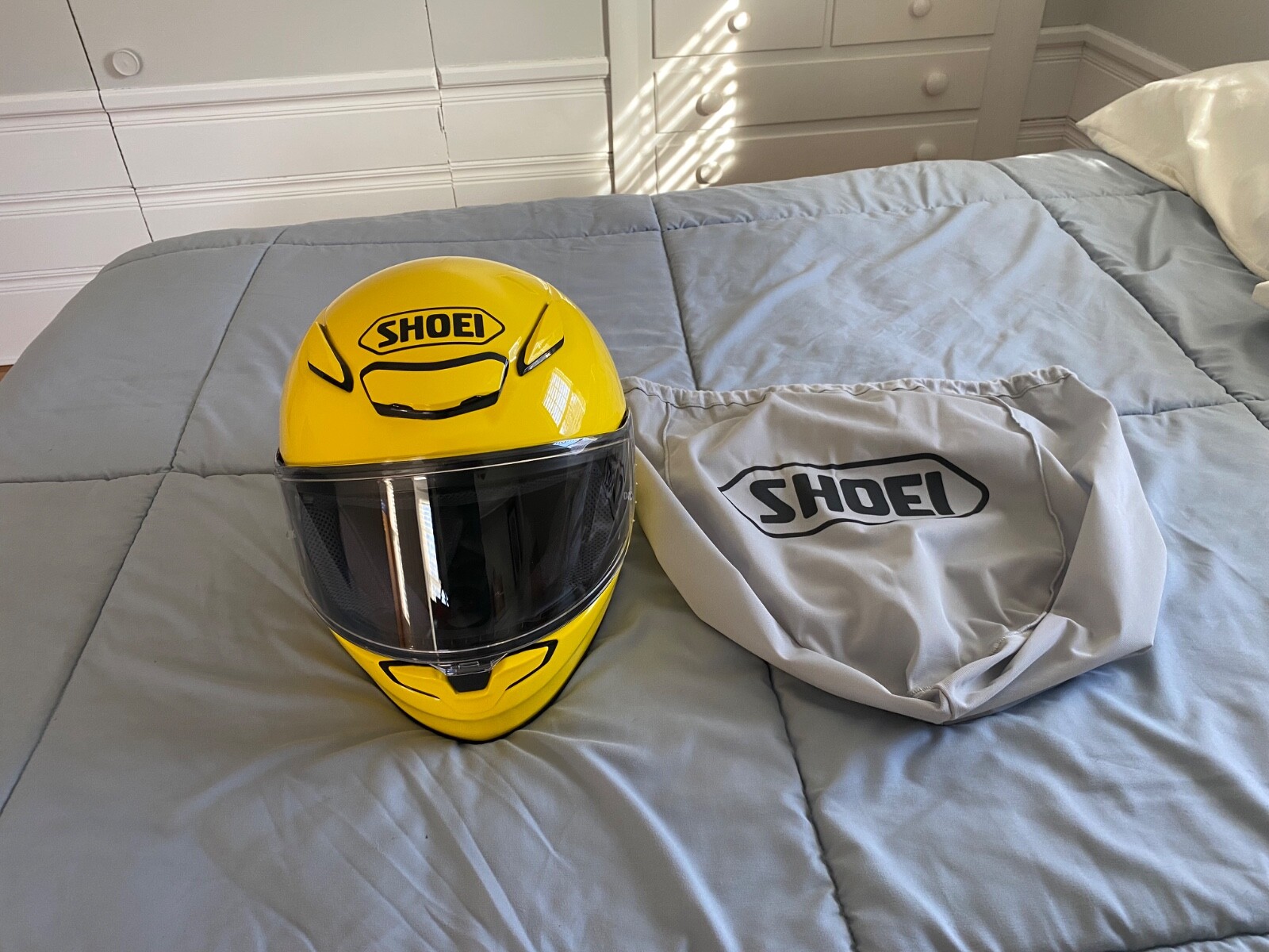 Shoei RF-1400 Full Face Motorcycle Helmet Brilliant Yellow Large | eBay
