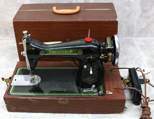 Vintage The Ambassador Deluxe 1953 Portable Sewing Machine | eBay
