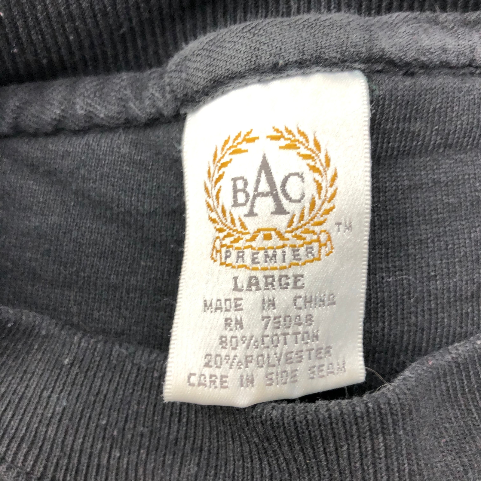 Vintage Bac Premier Black Embroidered Italia Crew Nec… - Gem