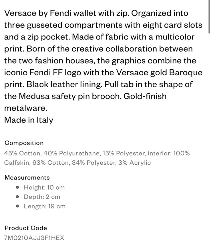 New Versace X Fendi Fendace Collaboration Zippy Zip Around Black Gold ...