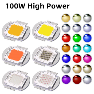 100W High Power LED Chip COB Diode Natural Cool Warm White Yellow RGB ...