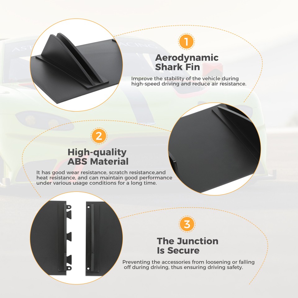 10 Fins Rear Diffuser Bumper Lower Spoiler Spillter For Dodge Avenger ...