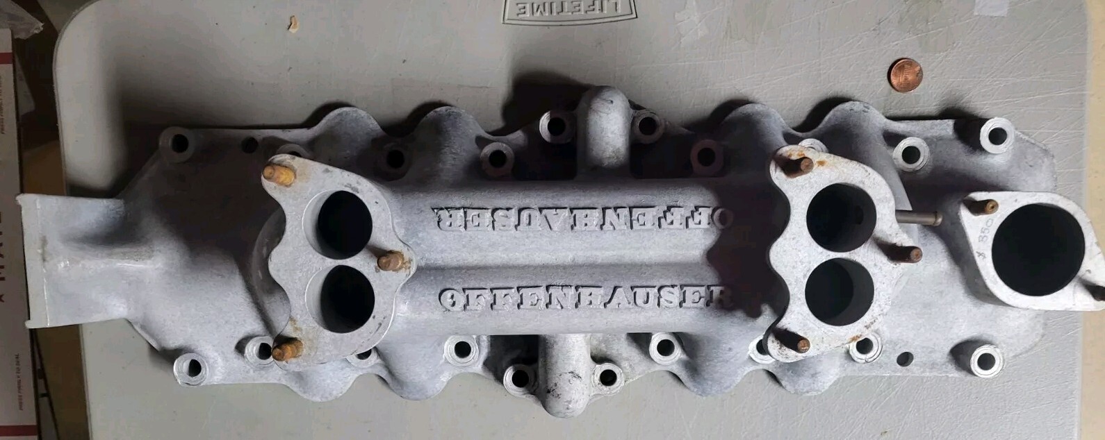 Vintage Offenhauser Dual Carburator Ford Flathead V8 Intake Manifold | eBay