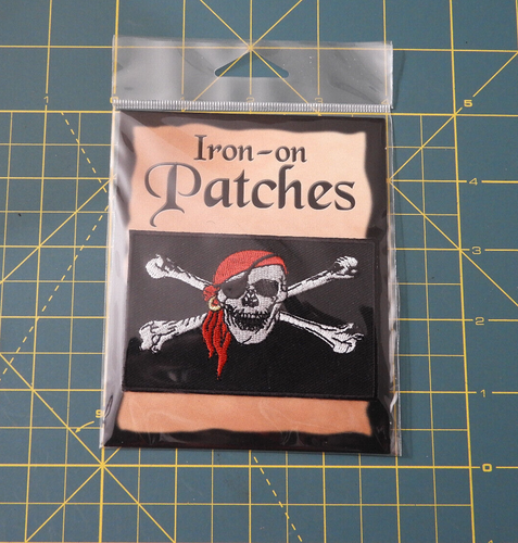 Jolly Roger Patch Embroidered Pirate Red Bandana Iron On Sew On NEW Made in USA | eBay