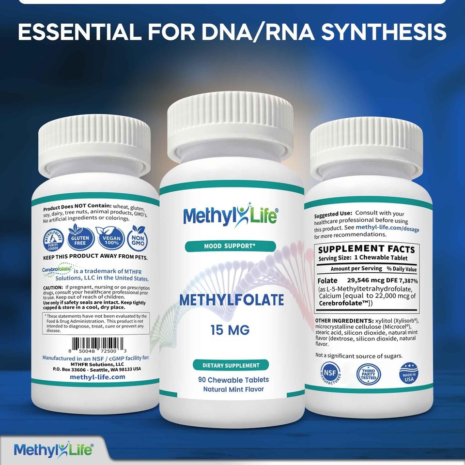 Methyl-Life Purest L-Methylfolate 15 mg Pharmaceutical Grade ...