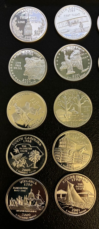 1999-2008 Silver Proof State Quarters Complete Set - Very Fine w/ Box ...