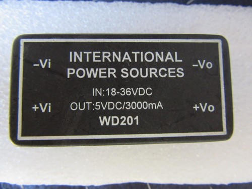 INTERNATIONAL POWER SOURCES INPUT 18-36VDC OUTPUT 5VCD 3000MA WD201 | eBay