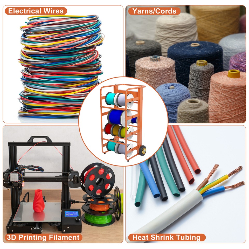 Wire Spool Rack Cable Caddy Wire Rack Dispenser for Industrial 11 Rods ...