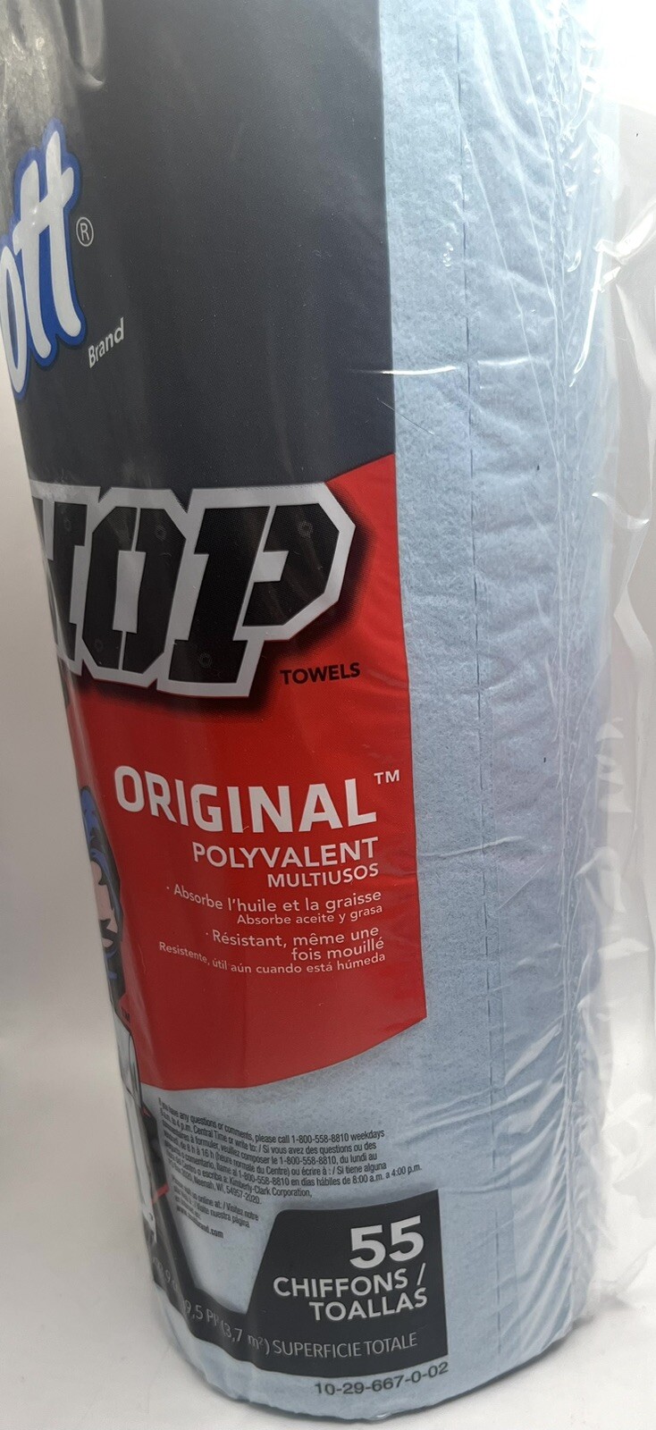 Lot of 3 Scott Shop Multi-purpose Towels 55 Sheets Per Roll Absorbs Oil ...