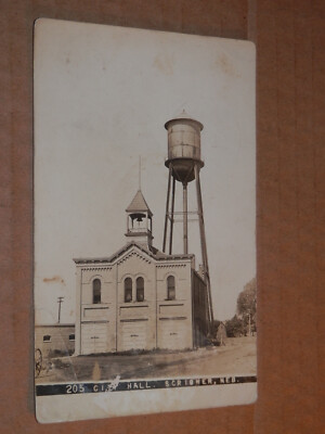 SCRIBNER NEBRASKA - 1914 REAL-PHOTO POSTCARD - CITY HALL - TOWER ...