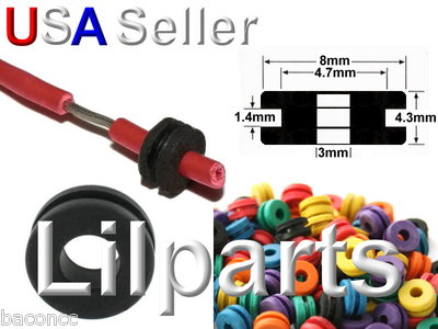 Panel Rubber H Wire Cable Pass Thru Hole Grommet Seal Bushing 3/16 1/4 ...