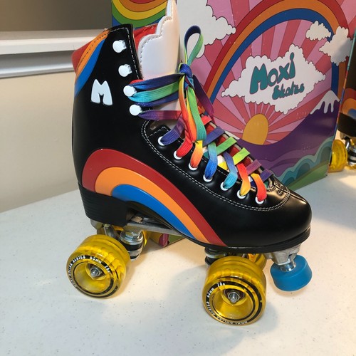 Upgraded Moxi Skates Rainbow Rider Black Beginner Quad Outdoor Roller ...