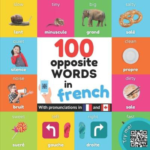 100 opposite words in french: Bilingual picture book for kids: english ...