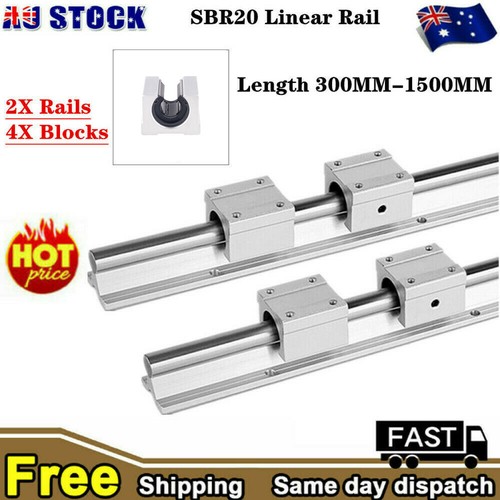 SBR20 Linear Rail Guide 300-3000mm Slide Shaft Rod Set &4XSBR20UU ...