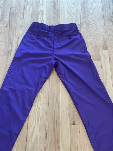 CONCITOR Men's Dress Pants Trousers Flat Front Slacks Solid PURPLE SIZE ...