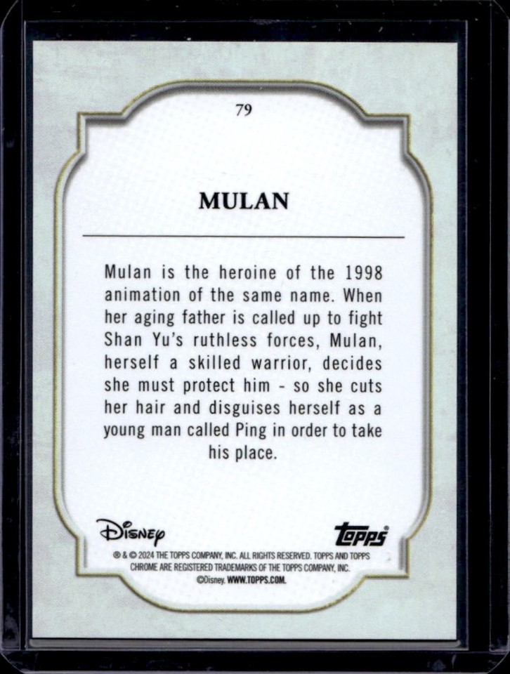 2024 Topps Chrome Disney Sapphire Mulan #79 | eBay