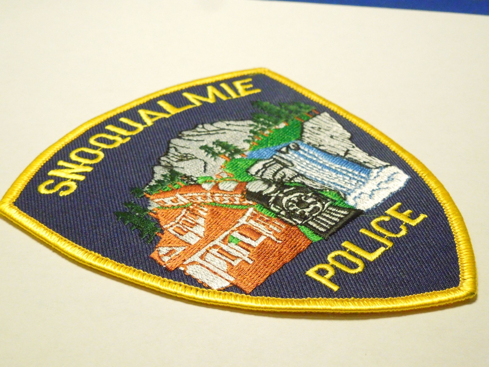 Vintage Snoqualmie WA Police Image of Train, Waterfall and Station Iron ...