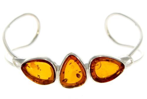Beautiful Designer Silver Bangle with 3 Baltic Amber Cabochons - GL526 ...