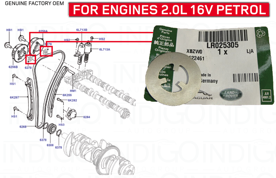 2013-2021 RANGE ROVER L405 GENUINE OEM CAMSHAFT SPACER 2.0L RR-LR025305 ...