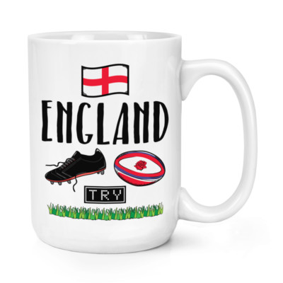 Rugby England 15oz Large Mug Cup - Funny League Union Rose Flag Sport ...
