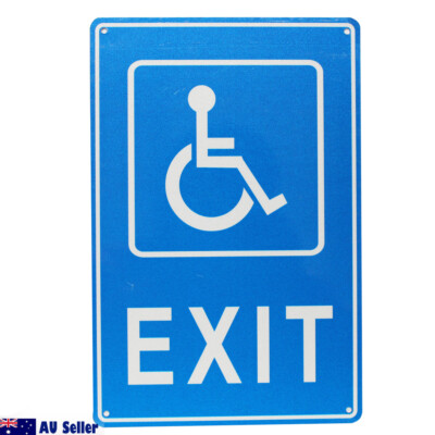 3x Warning Notice Disabled Exit Sign 200x300mm Public Service ...