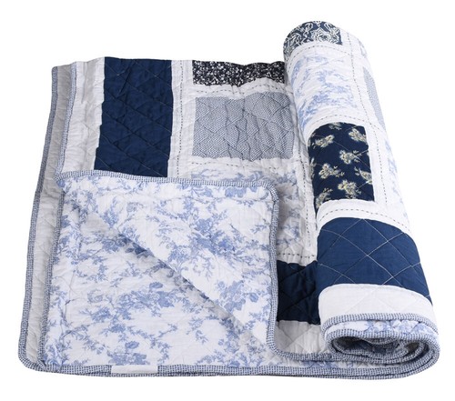 Coperta patchwork coperta 150 x 200 cm coperta divano plaid stile country trapunta copertura ...