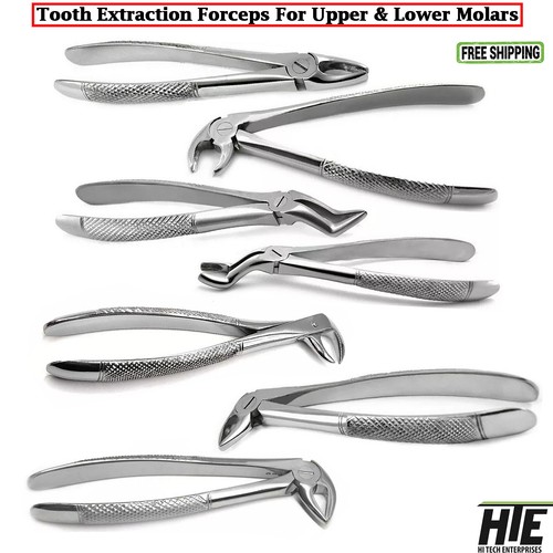 Dental Extraction Forceps Tooth Pulling Pain Remover Upper Lower Wisdom ...