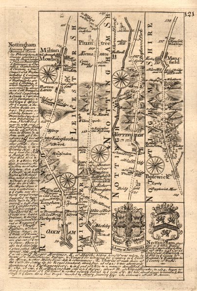 Pleasley-Clowne-Aughton-Rotherham-Barnsley road map by OWEN & BOWEN ...
