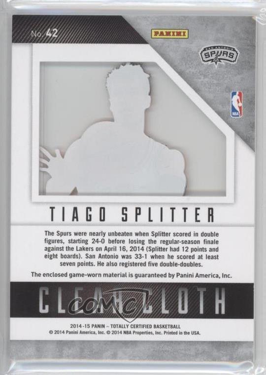 2014-15 Panini Totally Certified Clear Cloth Jersey Gold /10 Tiago ...