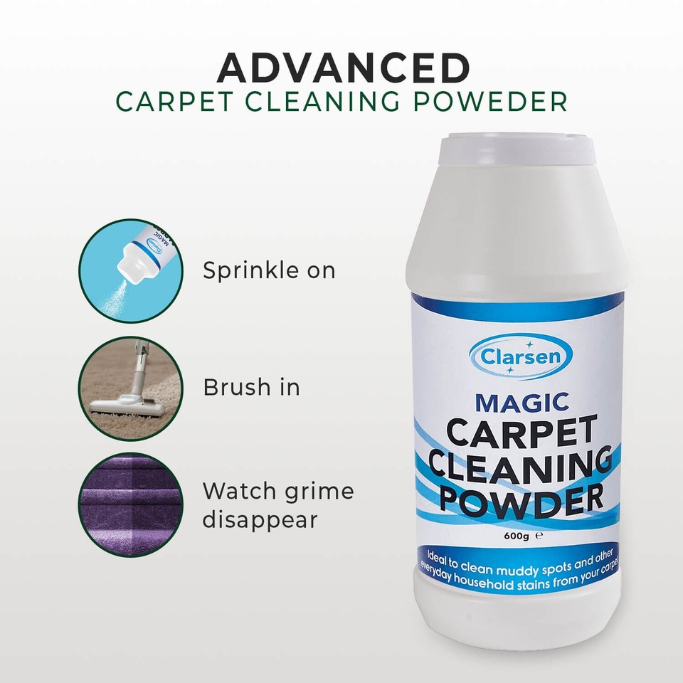 2 Pack of Carpet Cleaning Powder 600g Each, Suitable for Dry & Damp Use ...