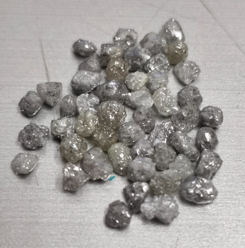 10.0 Ct Natural Raw Silver Grey Color Loose Rough Diamond Lot Crystal ...