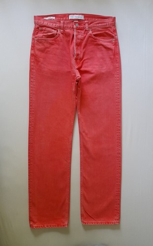 CALVIN KLEIN RED DENIM JEANS 32 x 32 Straight Regular Fit Button Fly ...