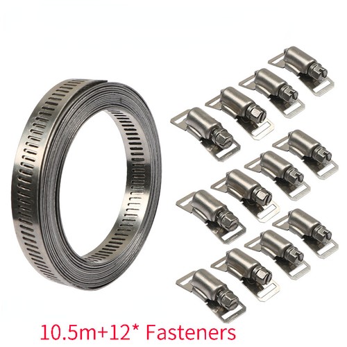 Hose Clamps Strap 304 Stainless Steel Worm Clamp Kit with Fasteners ...