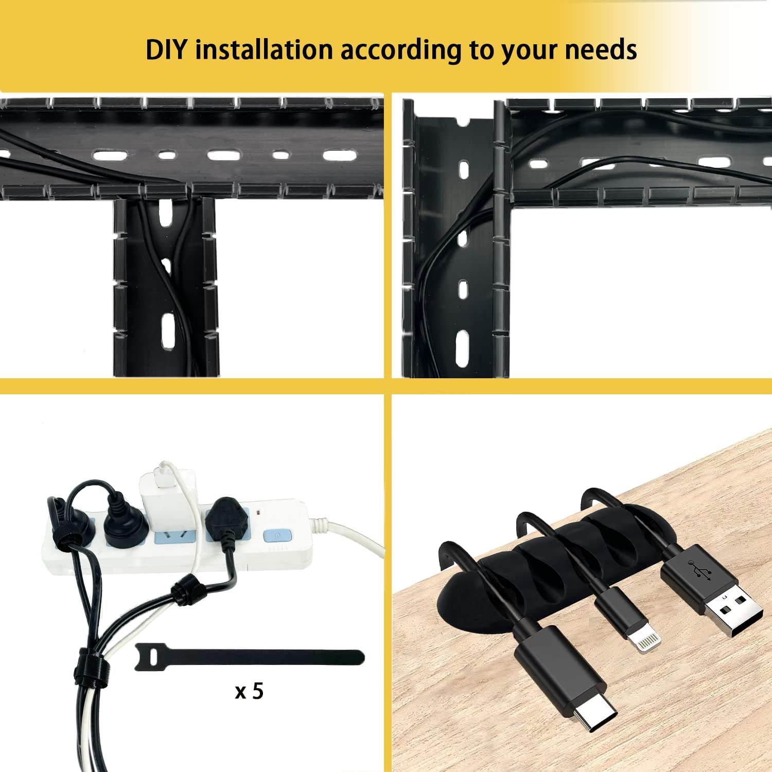 Adyawen 139.5''Cable Management System Kit, Cable Raceway Kit,Open Slot ...