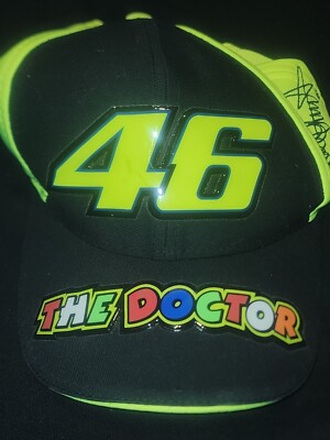 VR46 VALENTINO ROSSI Size Small SNAPBACK RACING HAT THE DOCTOR NEON W ...