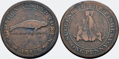 CANADA - MAGDALEN ISLAND *** PENNY 1815 TOKEN *** GEORGE III *** RARE ...