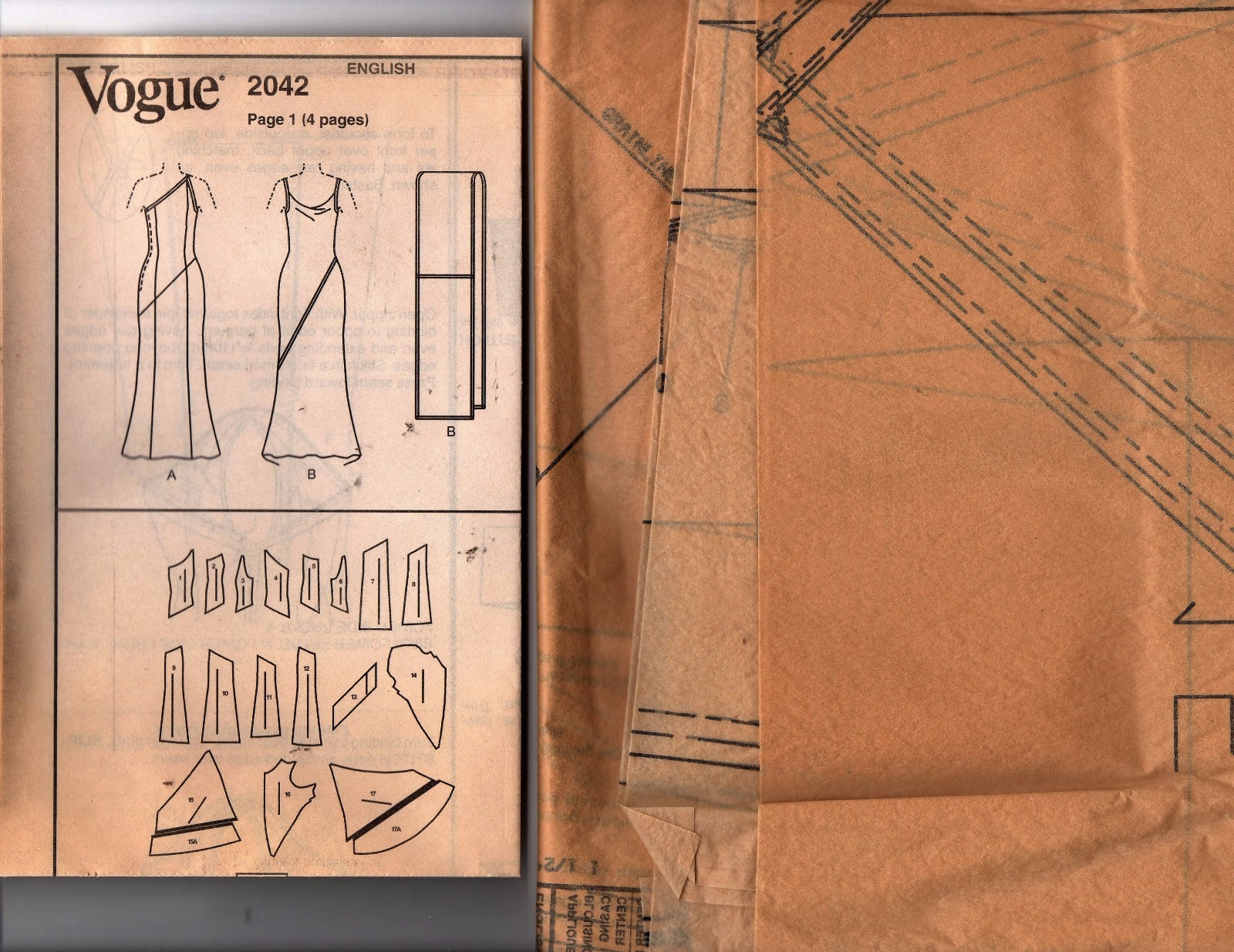 Vogue Designer Pattern 2042 Tom & Linda Platt Fitted Evening Dress Size ...
