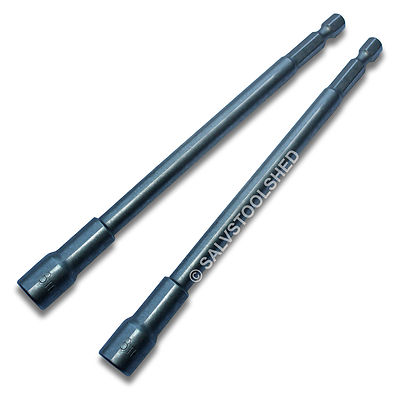 2 × Hex Nut Driver 8mm Extra Long 150mm Long Tek Bits for Drill ...