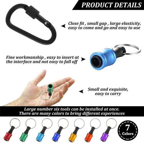 Drill Bit Holder Aluminum Alloy 1/4" Hex Shank Drill Bit Keychain ...