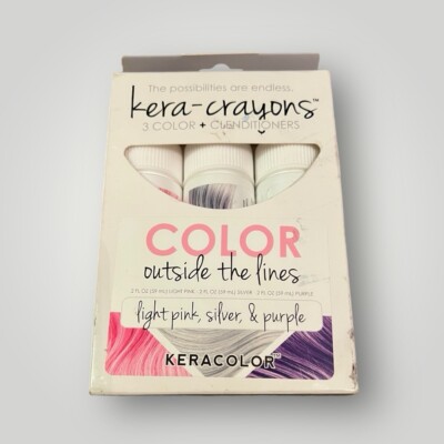 Keracolor Kera Crayons Clenditioner Set -Light Pink, Silver, Purple ...