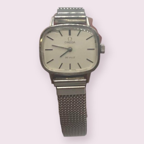 Omega Deville Square Manual Winding Watch Silver Dial Bracelet 1970s ...