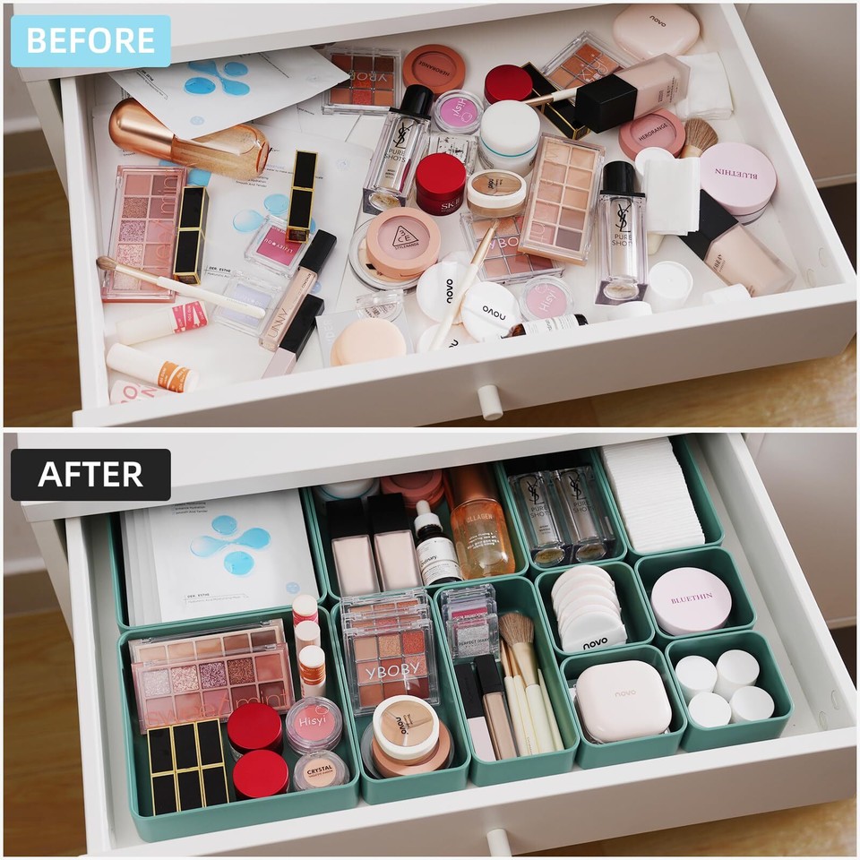 11piece Stackable Drawer Organizer Set Multisize Desk Drawer Organizer ...