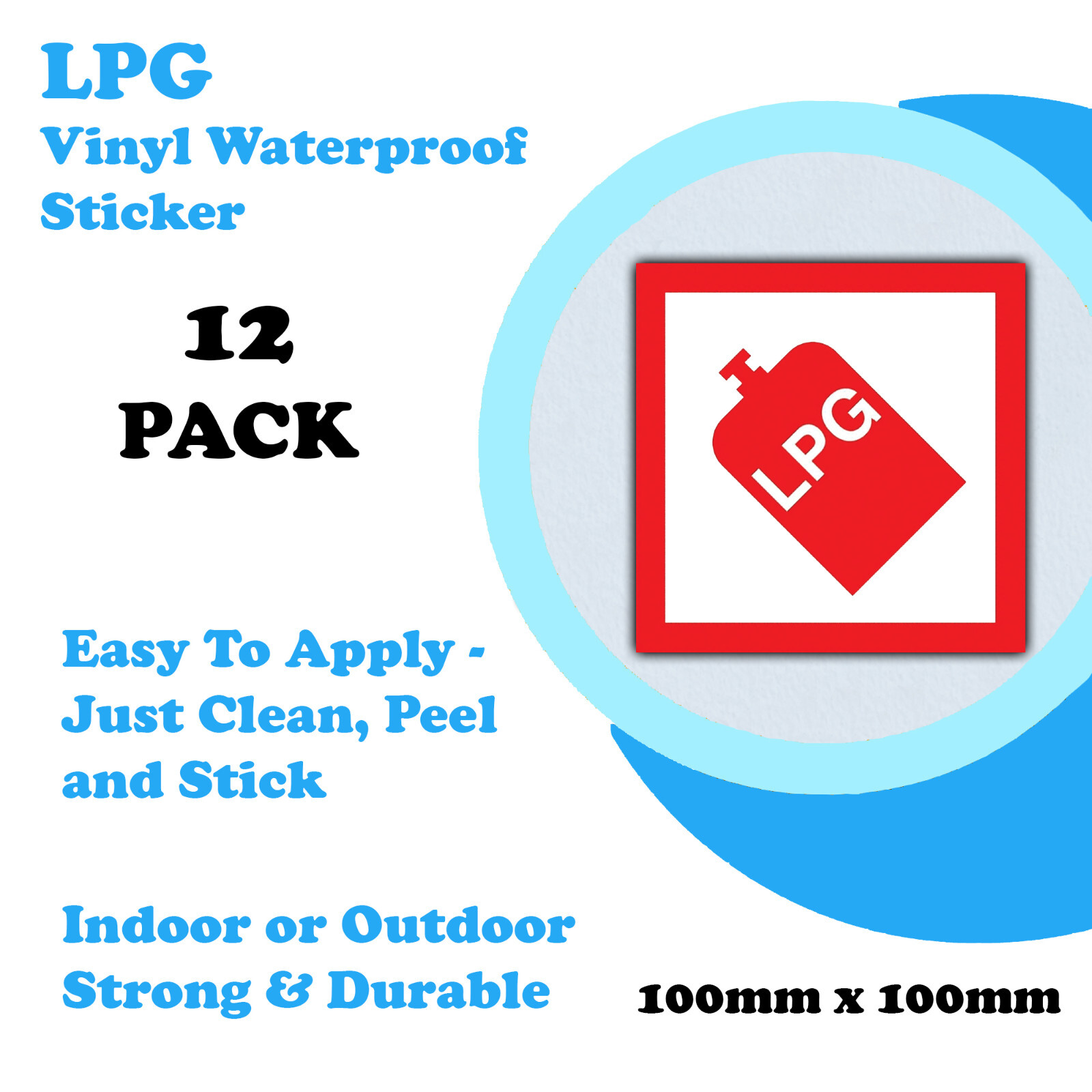 LPG Warning Stickers - 100mm Sq - Motorhome, Caravan, Camper - LPG GAS ...