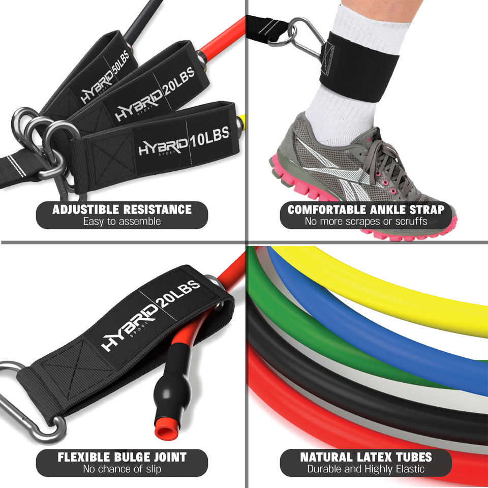 12PC Set Resistance Bands Workout Exercise CrossFit Fitness Yoga ...