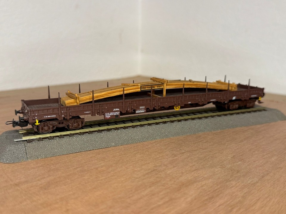 Wagon plat Jouef RES OBB chargé de bois roco sncf ree lima jouef train ...