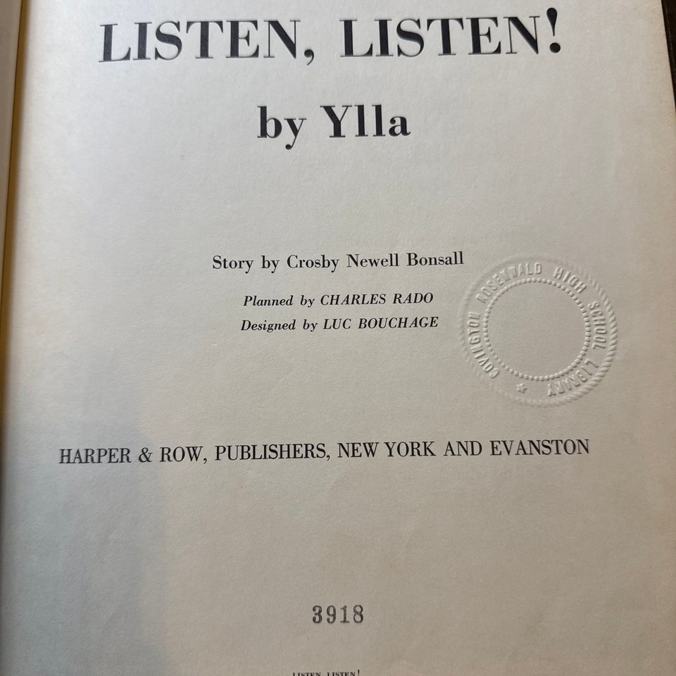 Vintage 1956 Listen, Listen! Hardcover 1st Edition Children's Book Cats ...