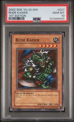 Yu-Gi-Oh! Rude Kaiser 2002 SDK-027 Common 1st Edition PSA 10 GEM MINT ...