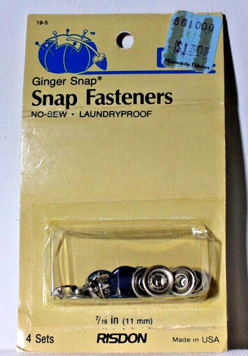 NIP Vintage Ginger Snaps Snap Fasteners Dritz No Sew Laundryproof | eBay
