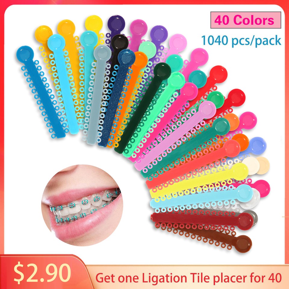 Dental Orthodontic Ligature Tie Bands Elastic Braces /Wax 10 Scents ...